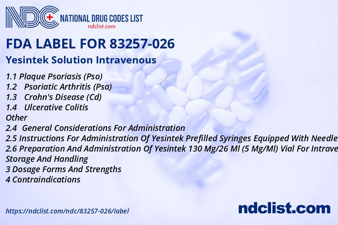 FDA Label for Yesintek Solution Intravenous - Indications, Usage ...