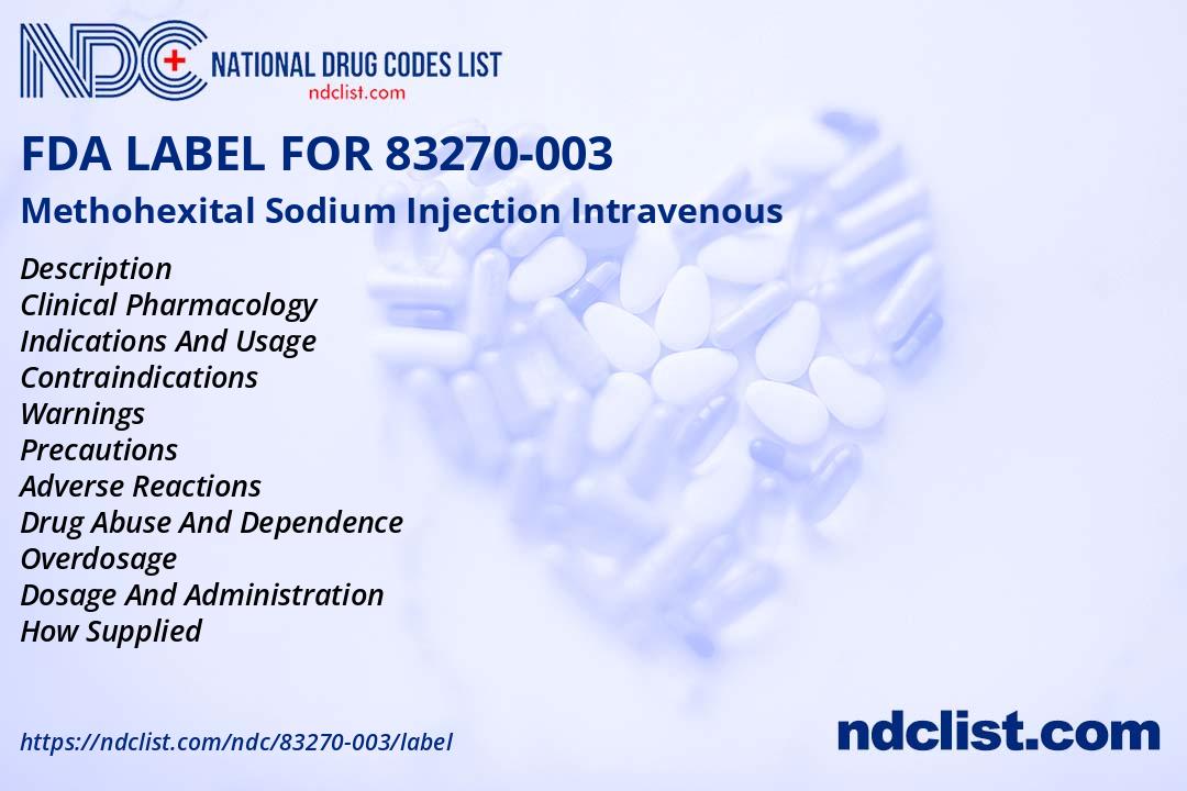 FDA Label for Methohexital Sodium Injection Intravenous - Indications ...
