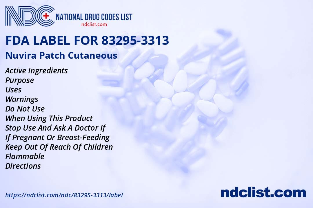 Nuvira Patch FDA Label - NDC 83295-3313