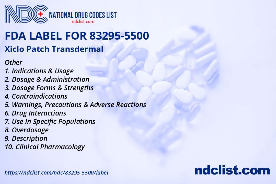 Xiclo Patch FDA Label - NDC 83295-5500