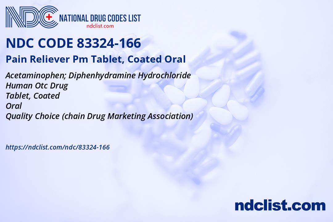 NDC 83324-166 Pain Reliever Pm Tablet, Coated Oral