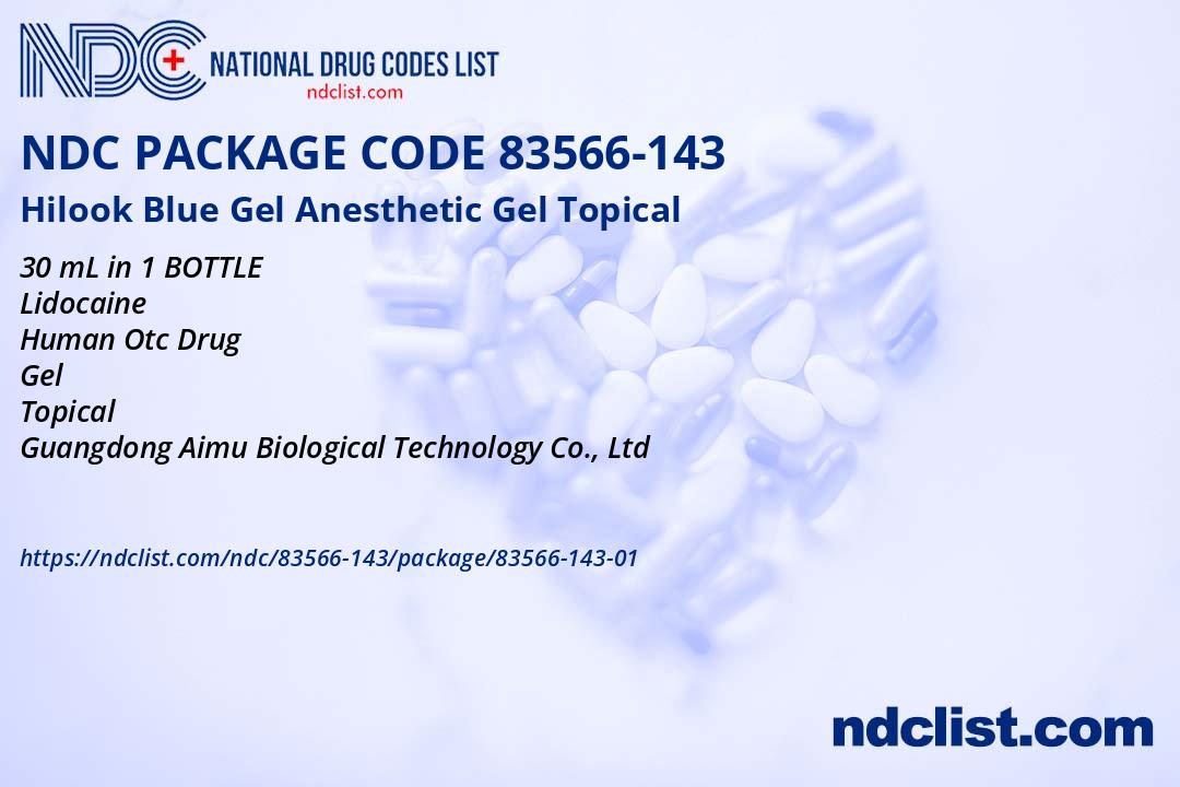 Hilook Blue Gel Anesthetic Gel NDC Package 83566-143-01