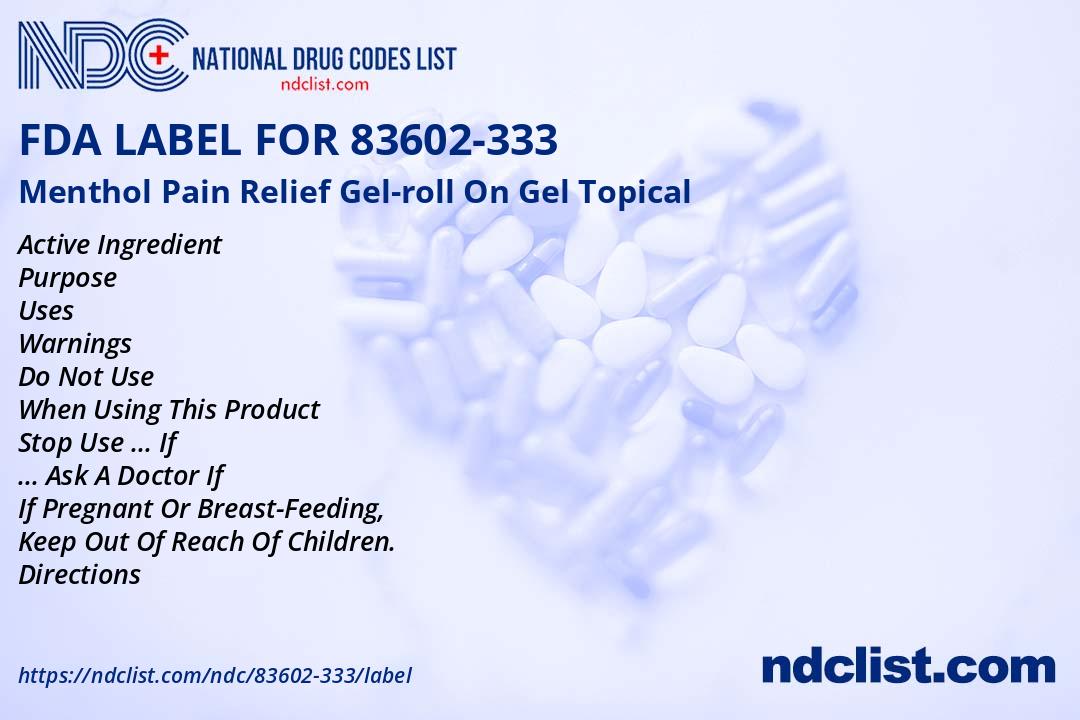 Menthol Pain Relief Gel-roll On Gel- FDA Label NDC83602-333