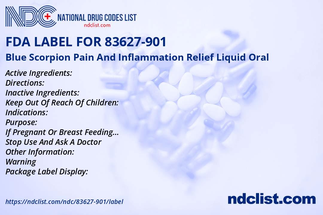 FDA Label for Blue Scorpion Pain And Inflammation Relief Liquid Oral ...