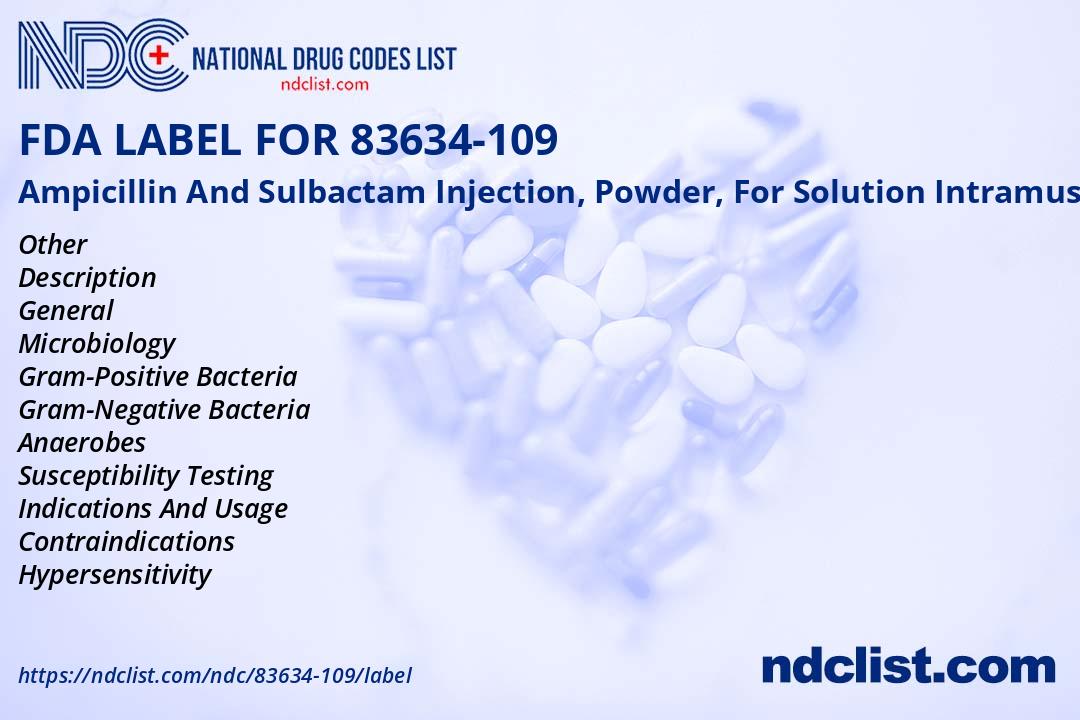 FDA Label for Ampicillin And Sulbactam Injection, Powder, For Solution ...