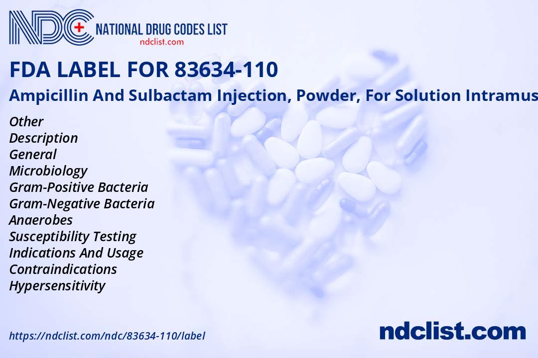 Ampicillin And Sulbactam FDA Label - NDC 83634-110