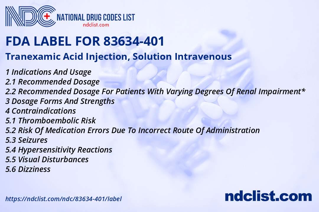 Fda Label For Tranexamic Acid Injection Solution Intravenous