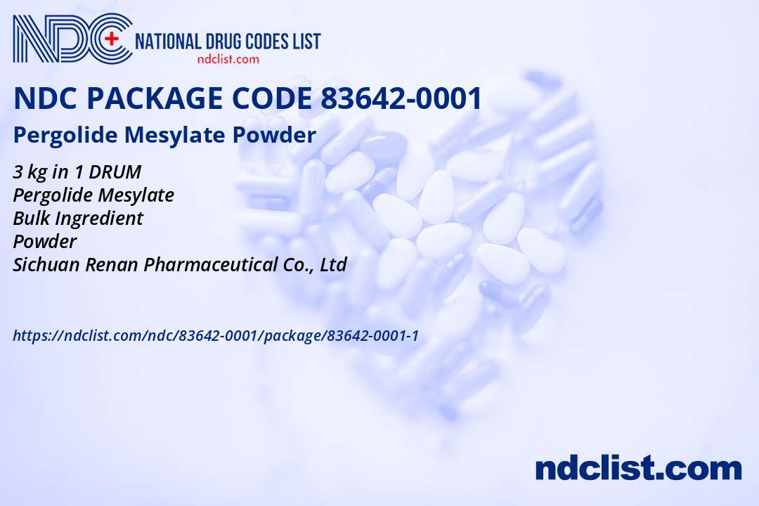 Pergolide Mesylate Powder NDC Package 83642-0001-1