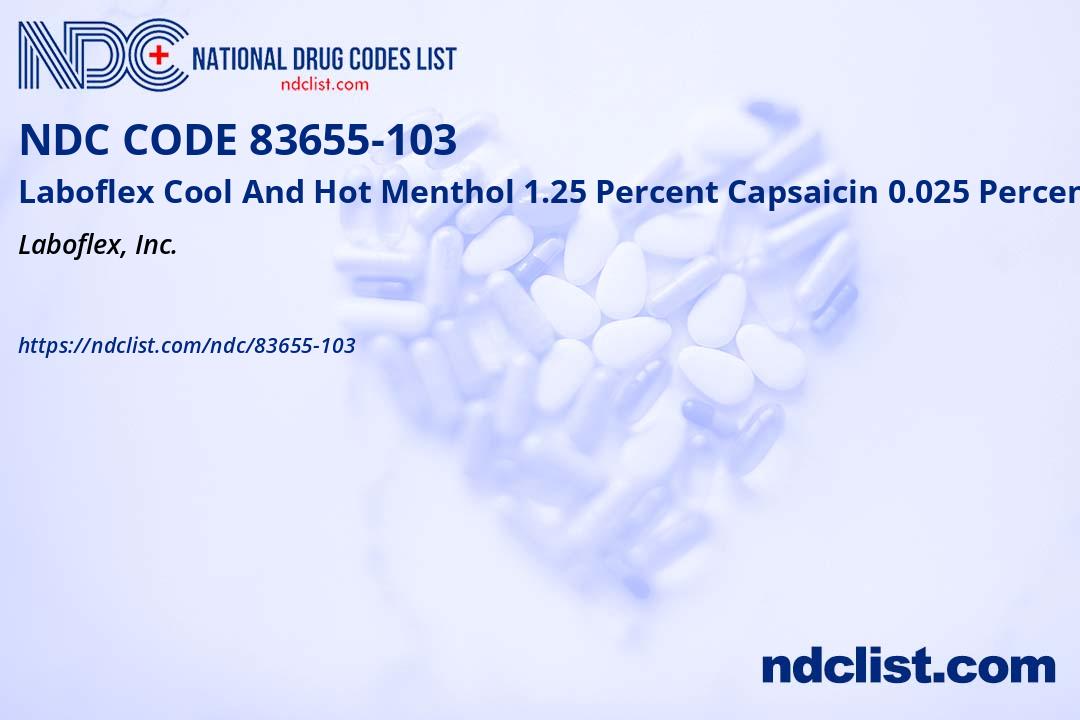 NDC 83655-103 Laboflex Cool And Hot Menthol 1.25 Percent Capsaicin 0.025 Percent