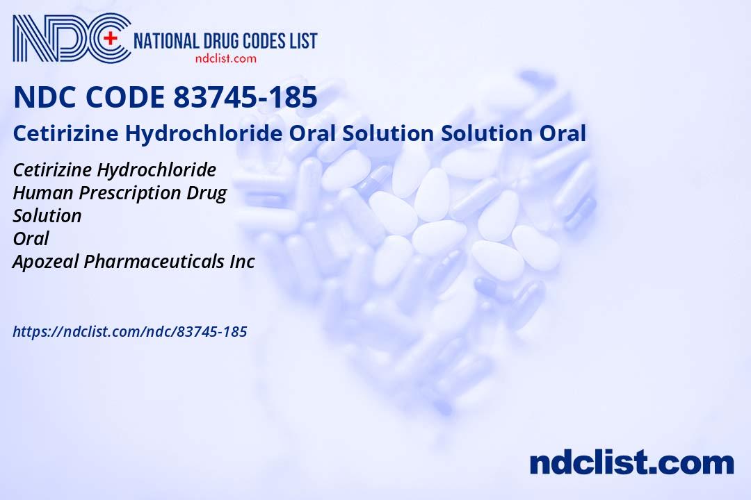 NDC 83745-185 Cetirizine Hydrochloride Oral Solution Solution Oral