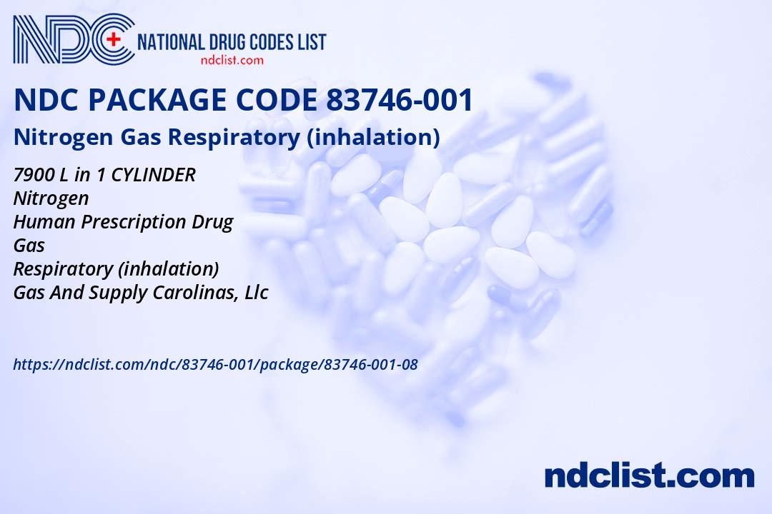 NDC Package 83746-001-08 Nitrogen Gas Respiratory (inhalation)