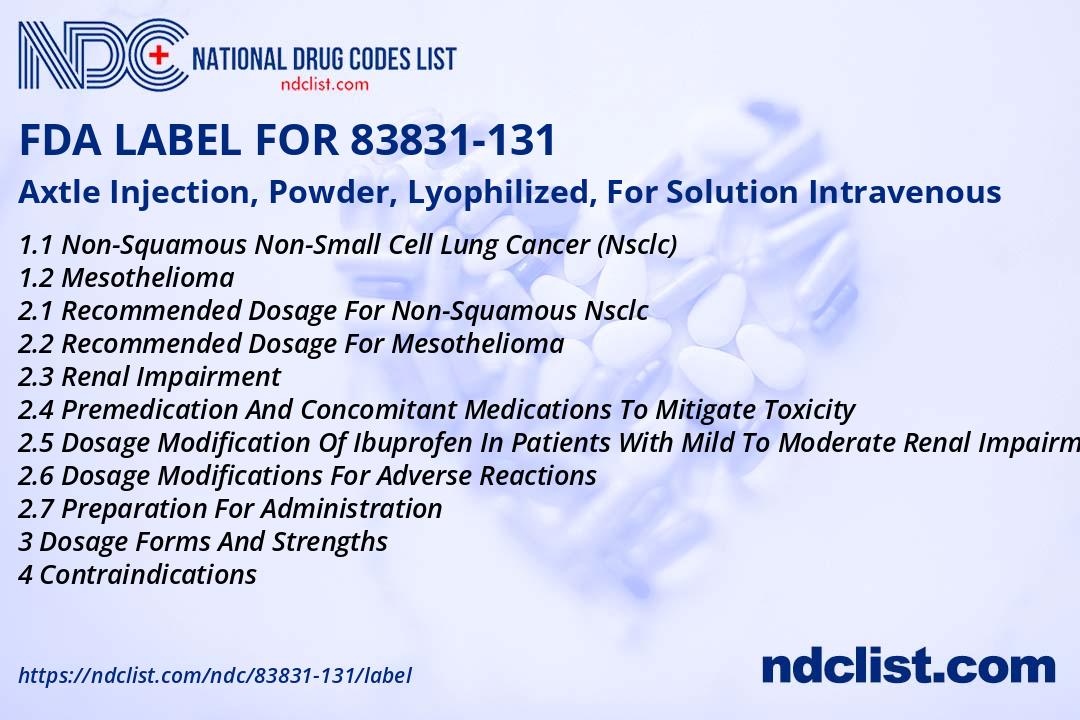 FDA Label for Axtle Injection, Powder, Lyophilized, For Solution ...