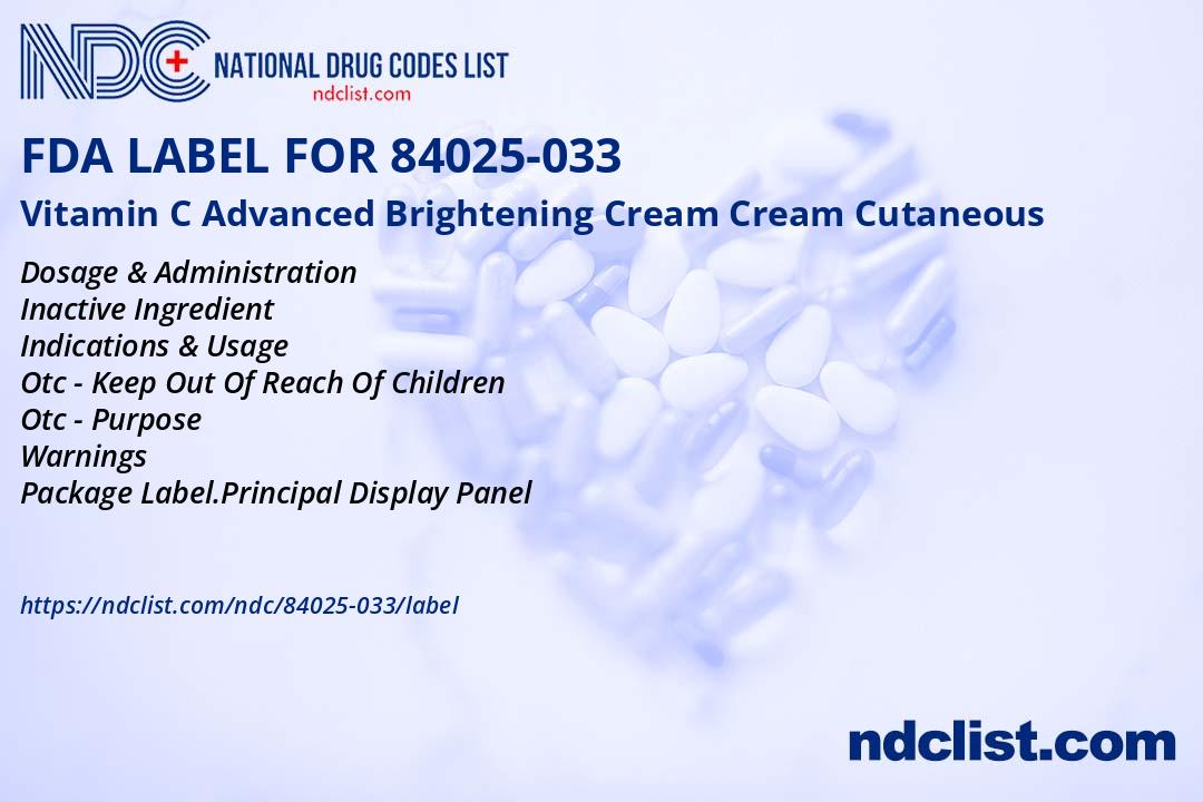 Vitamin C Advanced Brightening FDA Label - NDC 84025-033