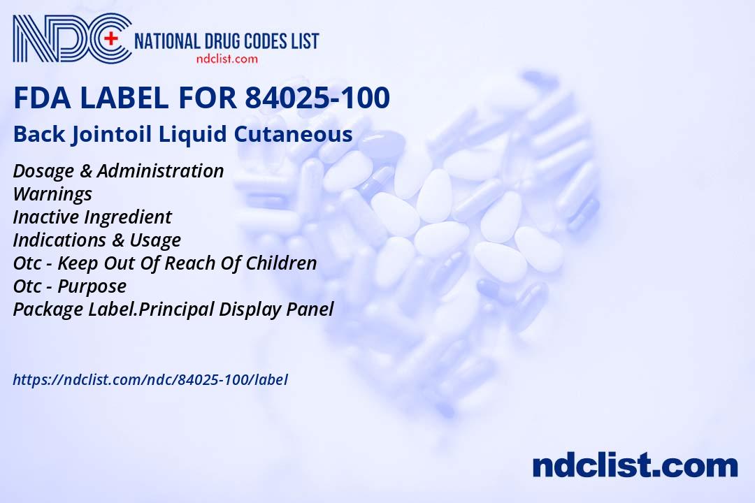 Back Jointoil- FDA Label NDC84025-100