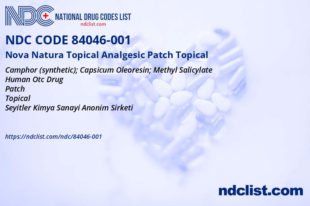 Nova Natura Topical Analgesic Patch- NDC84046-001