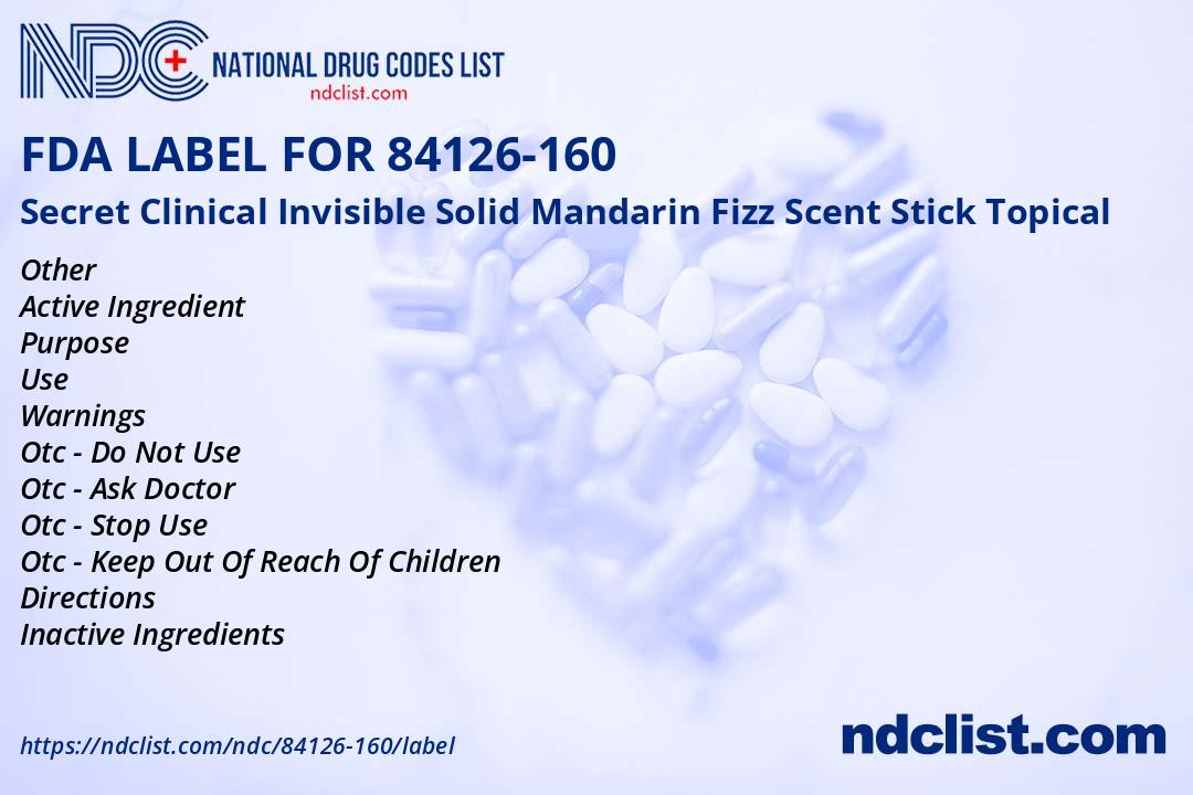 FDA Label for Secret Clinical Invisible Solid Mandarin Fizz Scent Stick ...