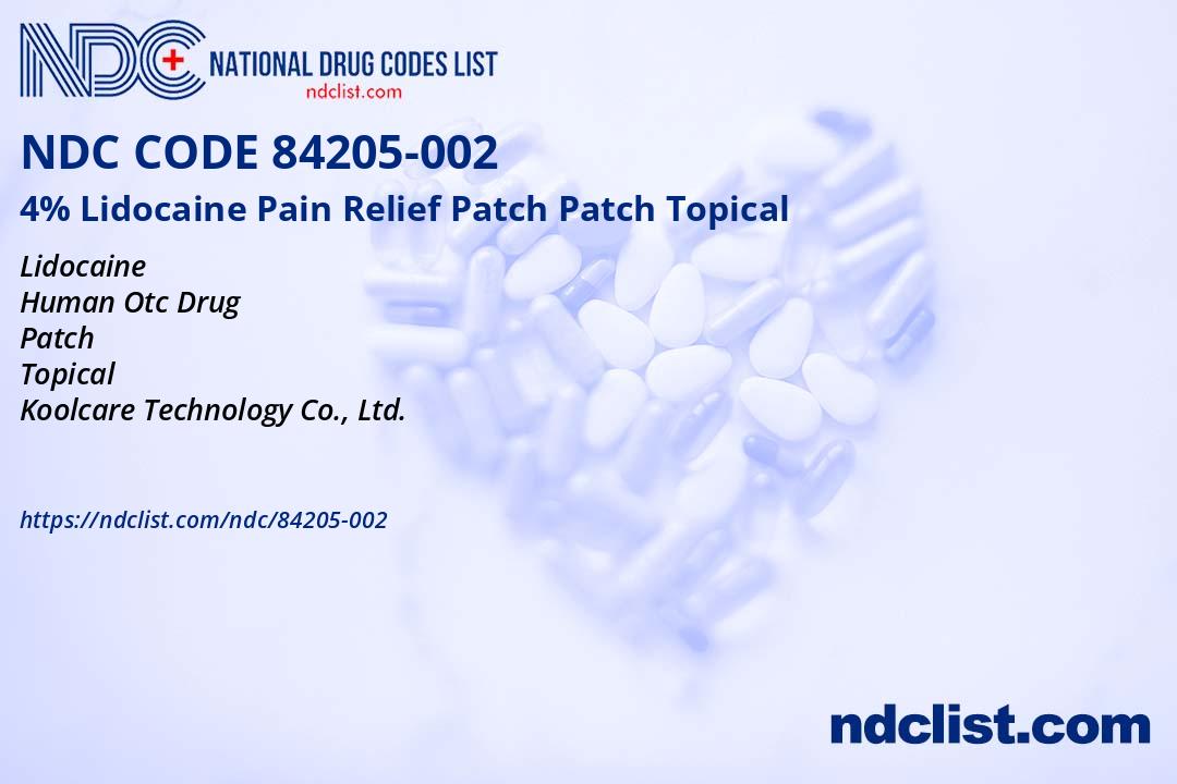 NDC 84205-002 4% Lidocaine Pain Relief Patch
