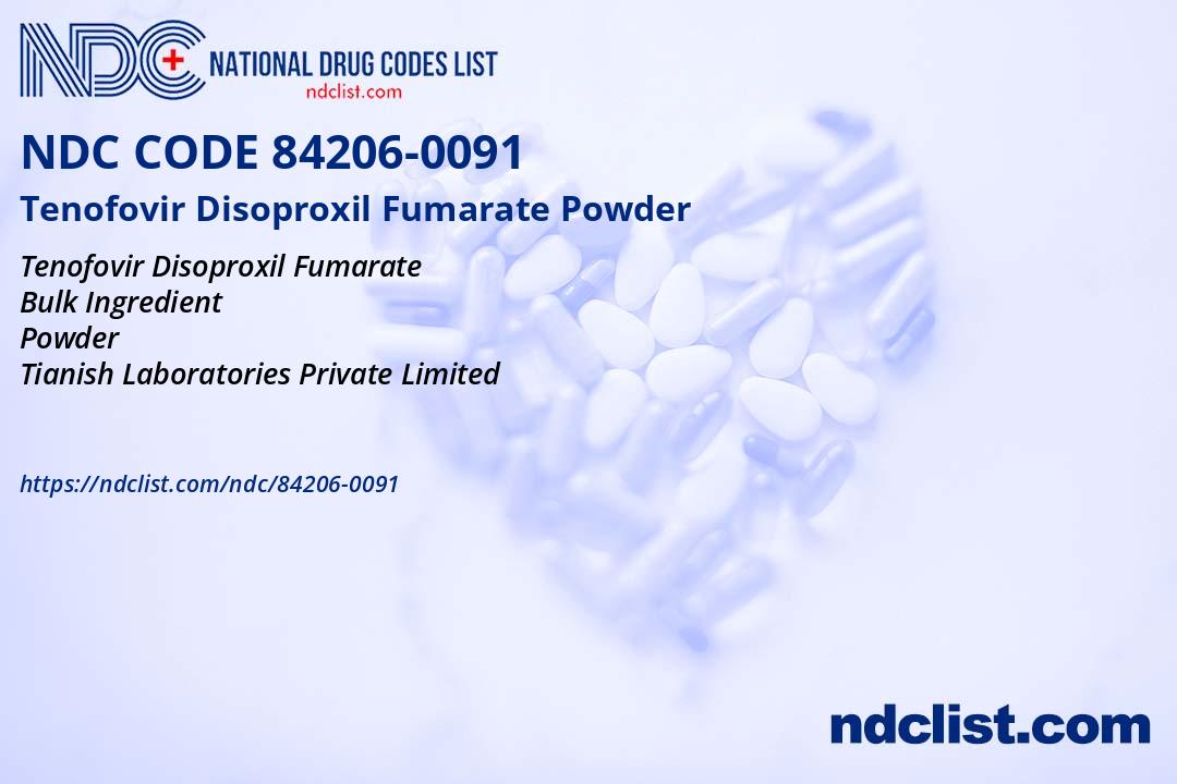 Tenofovir Disoproxil Fumarate Powder NDC 84206-0091