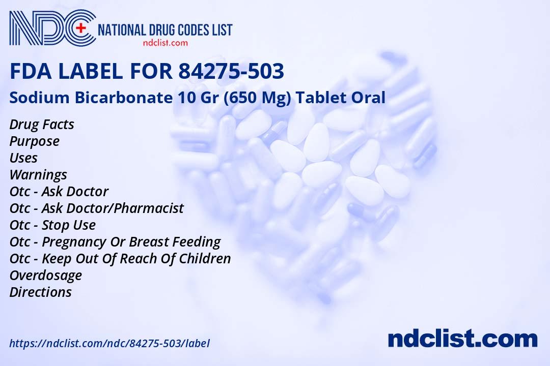 Sodium Bicarbonate - FDA Label NDC 84275-503