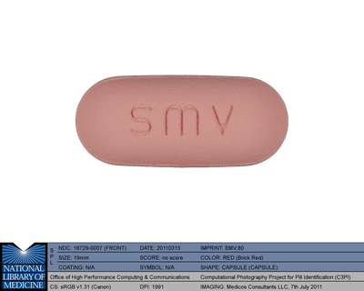Pill Identifier Simvastatin - Size, Shape, Imprints and Color