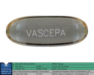 Pill Identifier Vascepa - Size, Shape, Imprints and Color