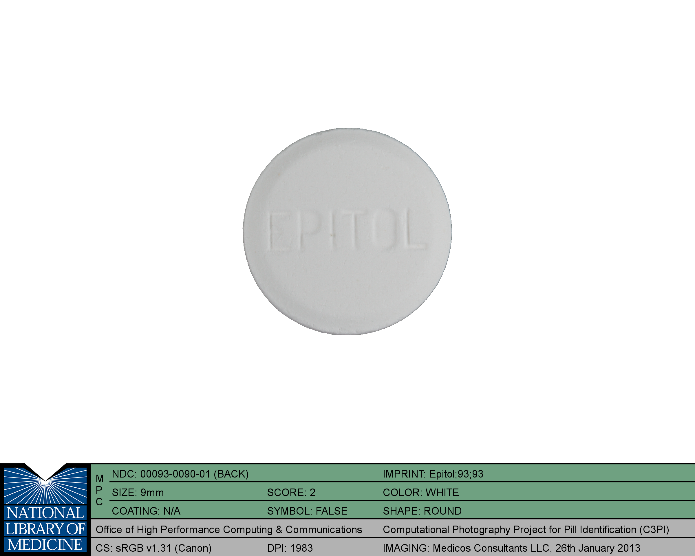 Pill Identifier Epitol - Size, Shape, Imprints and Color