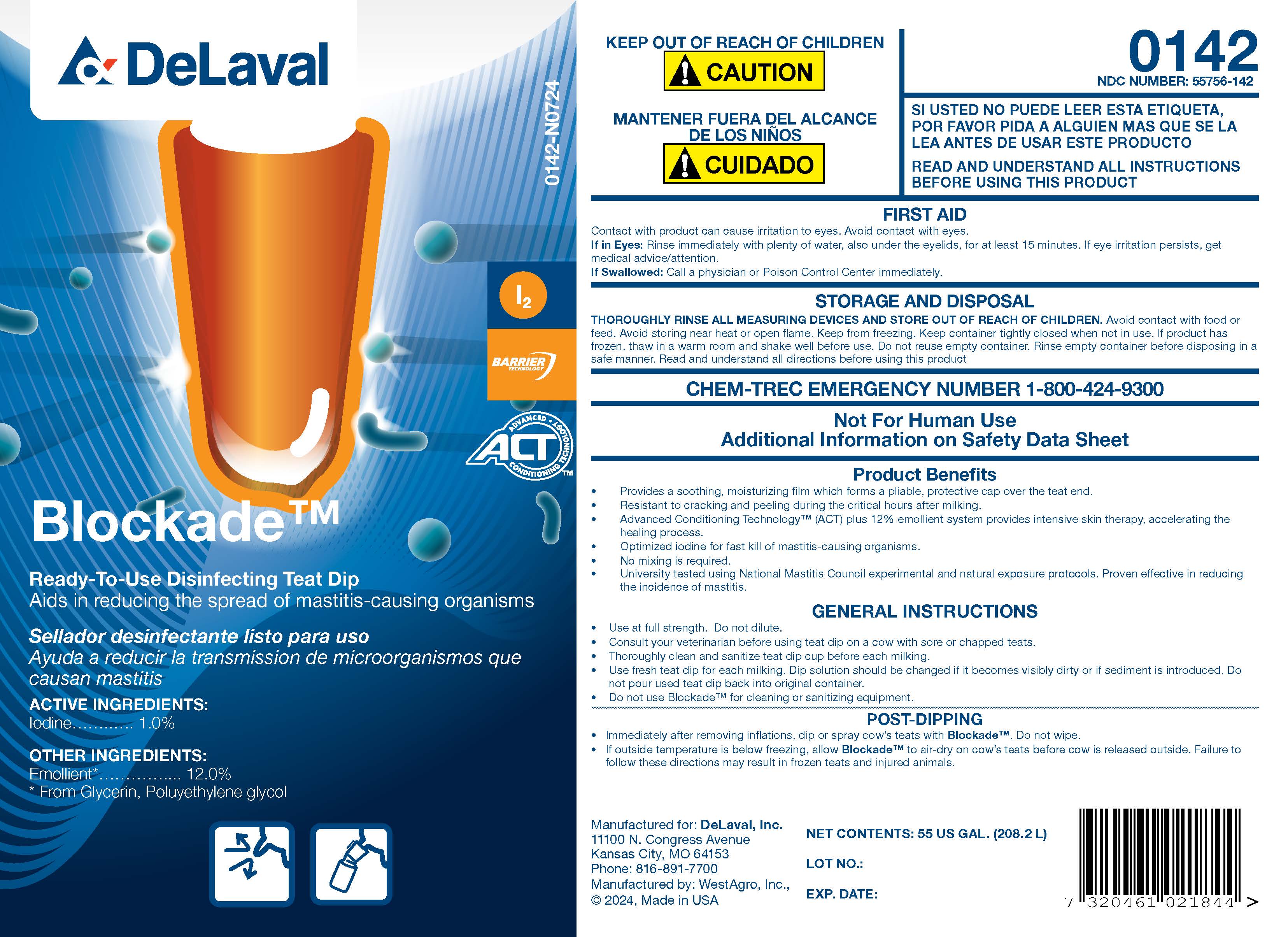 Animal NDC 55756-142-23 Blockade Iodine