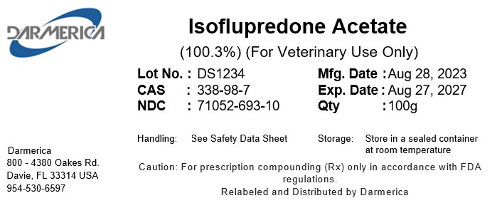 Animal NDC 71052-693-10 Isoflupredone Acetate
