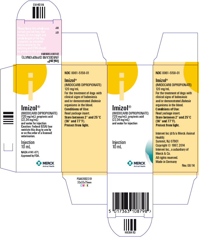 Animal NDC 0061-5158-01 Imizol Imidocarb Dipropionate