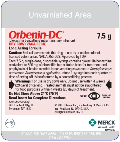 Animal NDC 0061-8134-06 Orbenin-dc Cloxacillin Benzathine