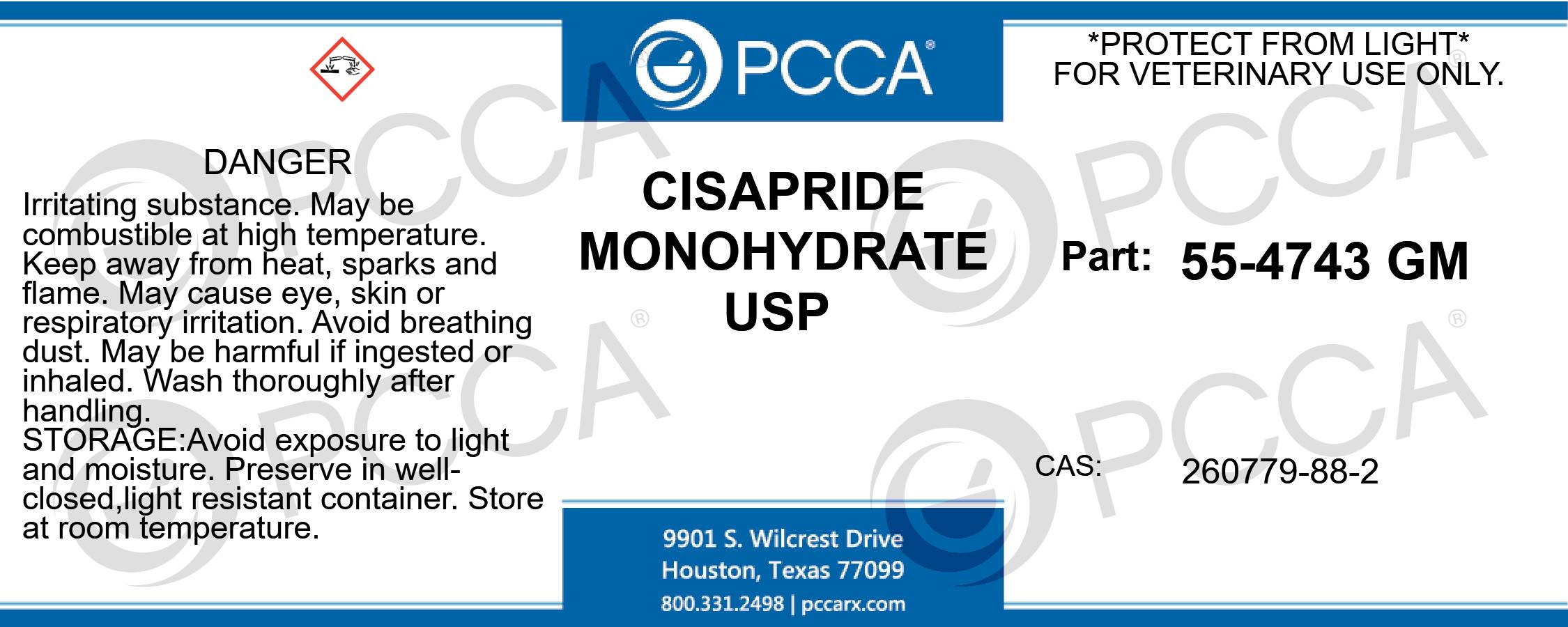 Animal NDC 51927-0257-0 Cisapride Monohydrate