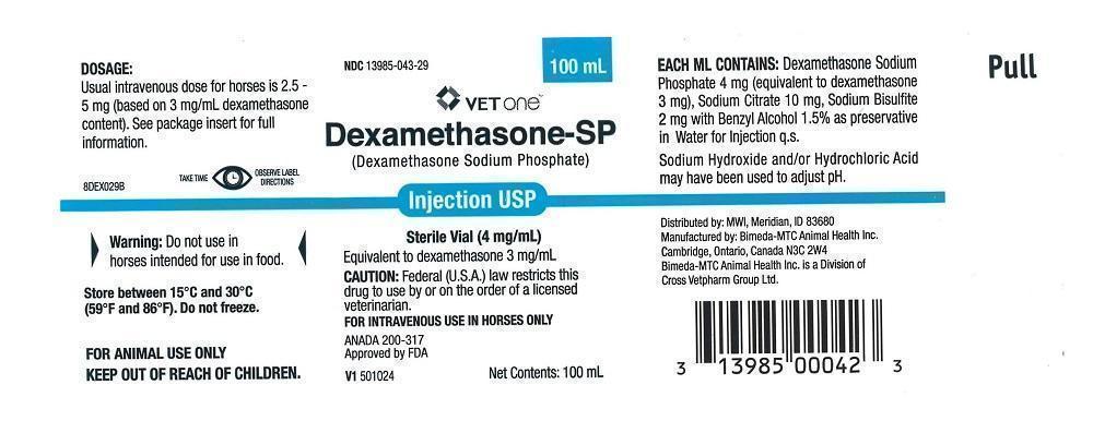 Animal NDC 13985-043-29 Dexamethasone Sp
