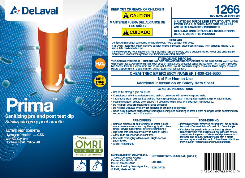 Animal NDC 55756-266-27 Prima Sanitizing Pre And Post Teat Dip Hydrogen ...