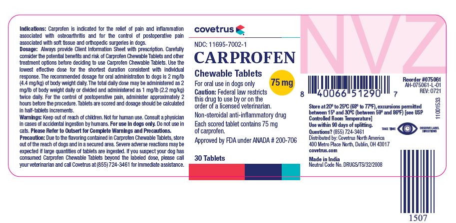 Animal NDC 11695-7001-2 Carprofen