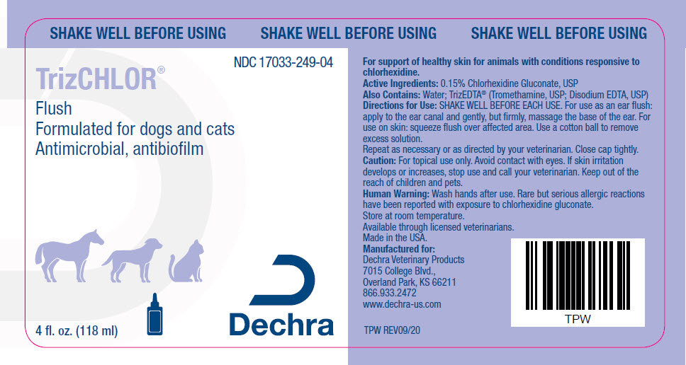 Animal NDC 17033-249-04 Trizchlor Flush Chlorhexidine Gluconate