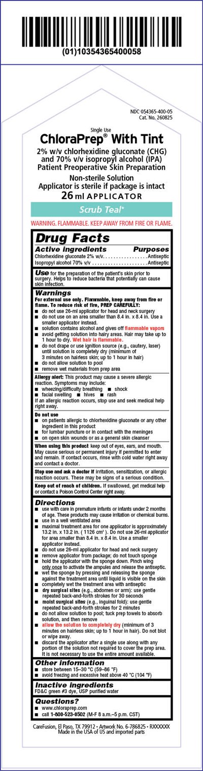 NDC 54365-400 Chloraprep One-step Chlorhexidine Gluconate And Isopropyl ...