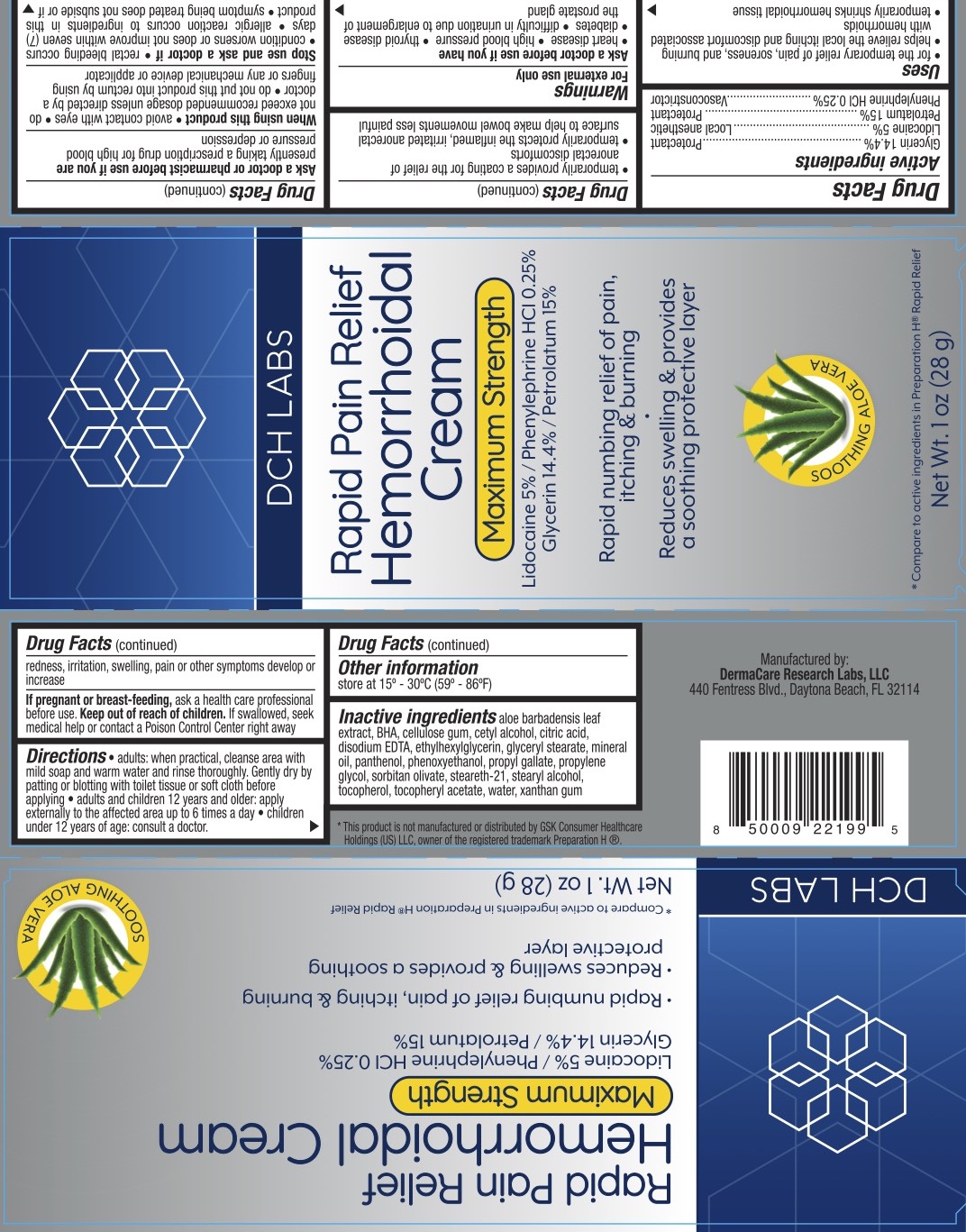 NDC 72839-217 Dch Hemorrhoidal Cream Topical Label Information ...