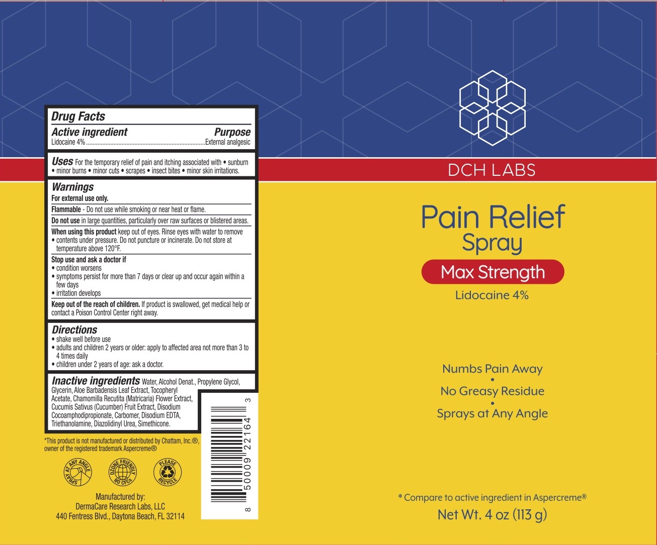 NDC 72839-226 Dch Pain Relief Spray Topical