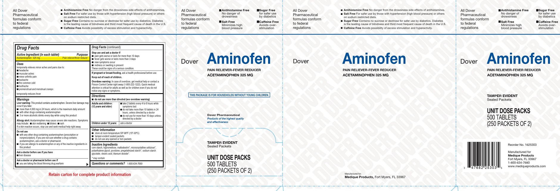 Product Images Dover Aminophen Photos - Packaging, Labels & Appearance