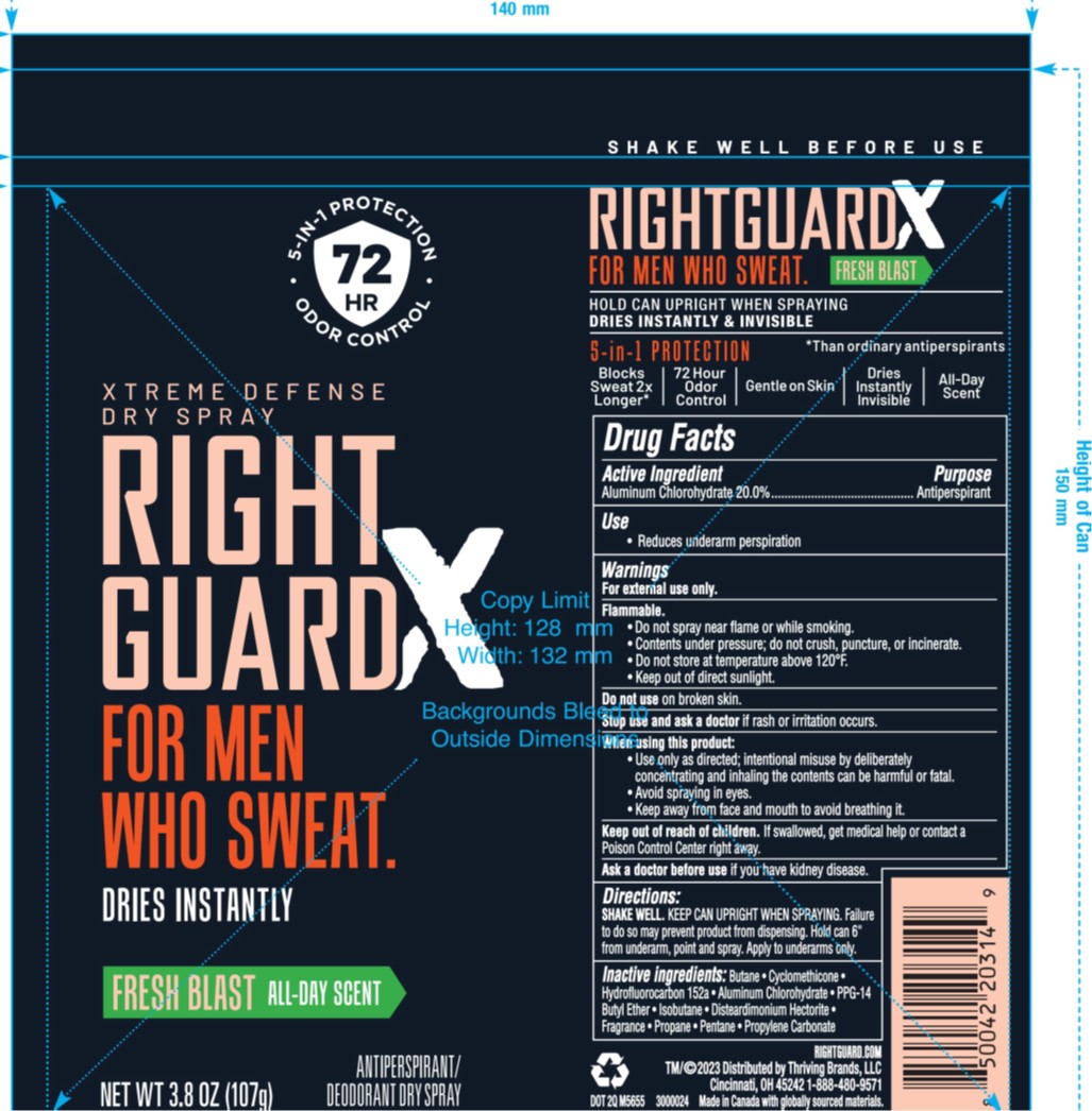 Label Right Guard X Antiperspirant And Deodorant Dryspray Fresh Blast ...