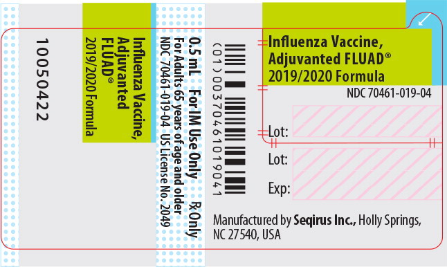 NDC 70461 019 Fluad Influenza Vaccine Adjuvanted
