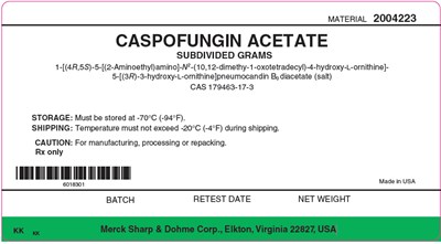 FDA Label for Caspofungin Acetate Injection, Powder, Lyophilized, For ...