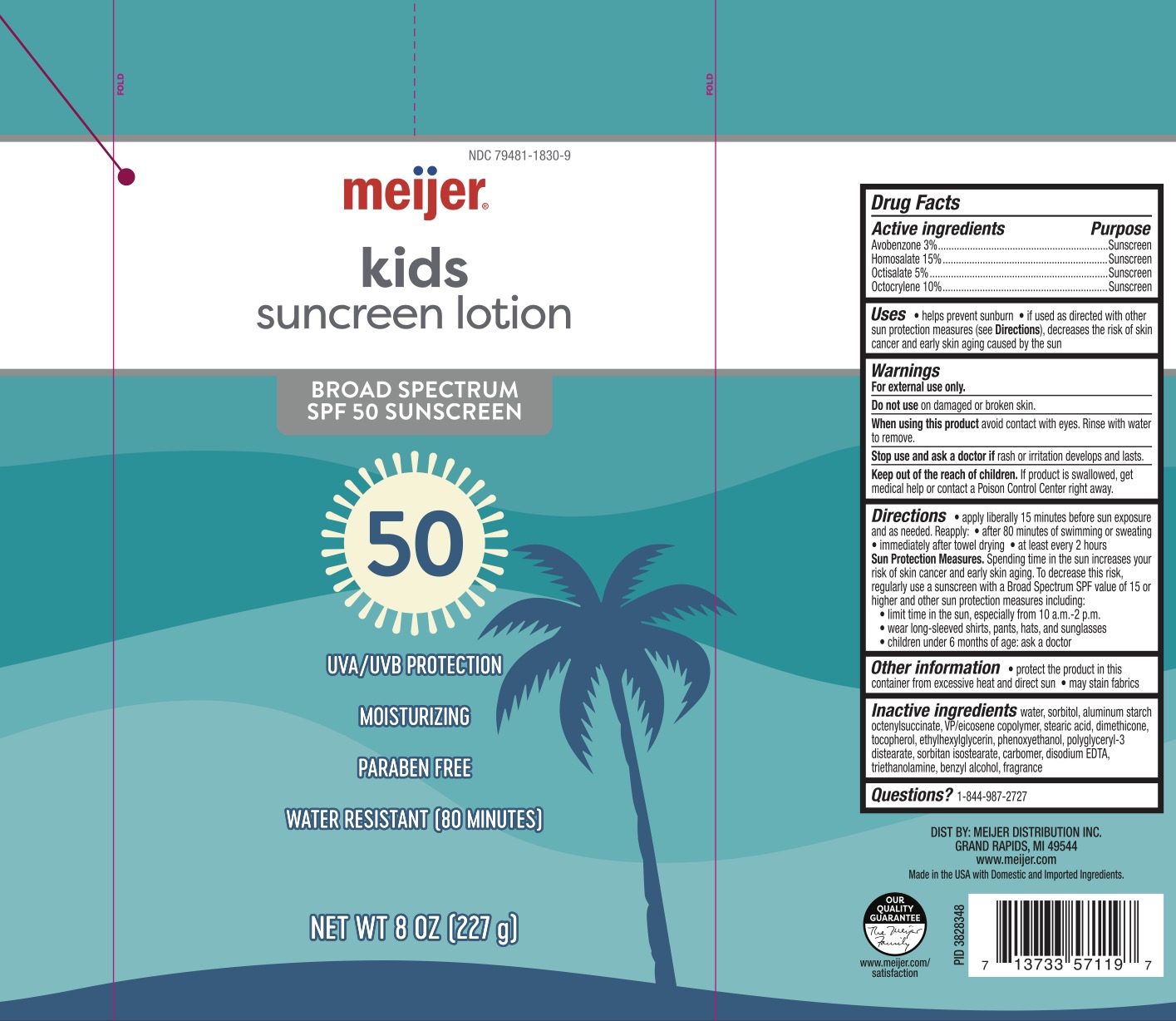 Meijer Spf 50 Sunscreen Lotion- Images NDC79481-1830