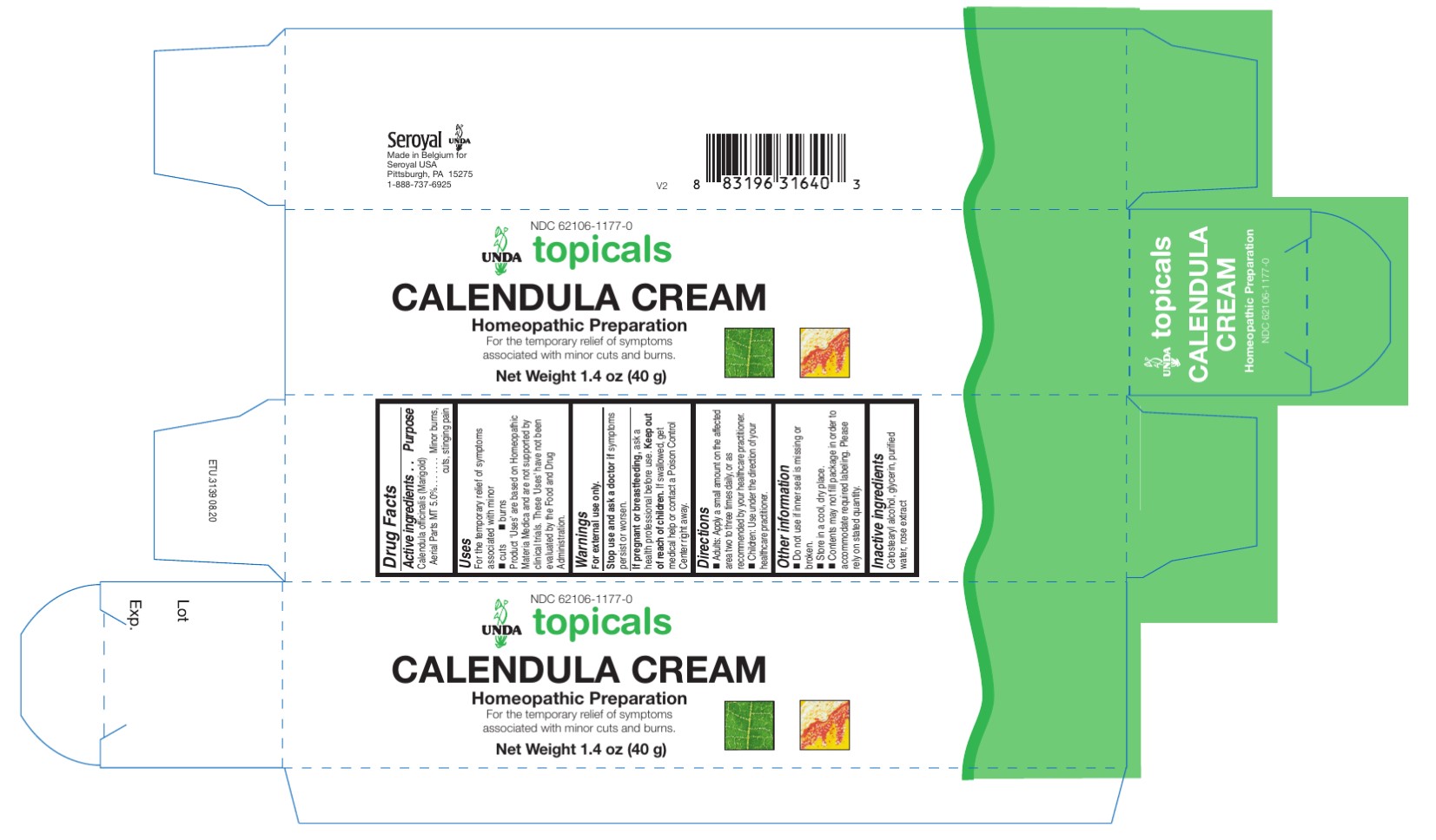 Calendula Cream Cream Product Images - NDC 62106-1177
