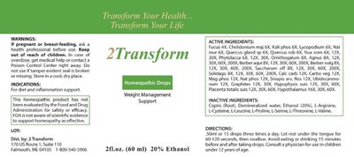 FDA Label for 2 Transform - Indications, Usage & Precautions