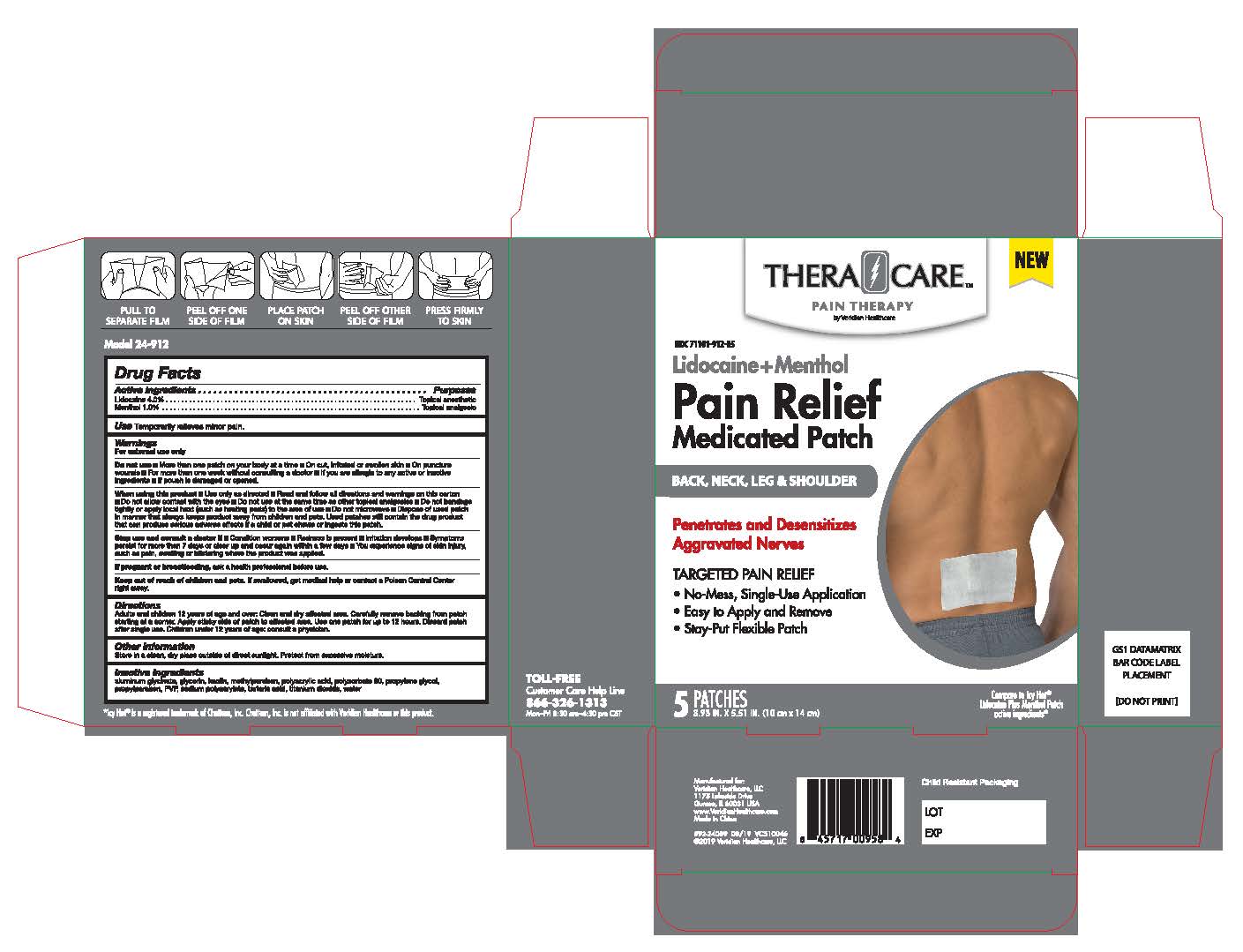 Theracare Pain Relief Medicated Patch- Images NDC71101-912