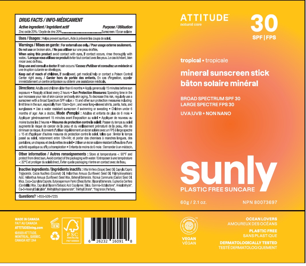 Product Images Attitude Sunly Mineral Sunscreen Stick Tropical Spf 30 ...
