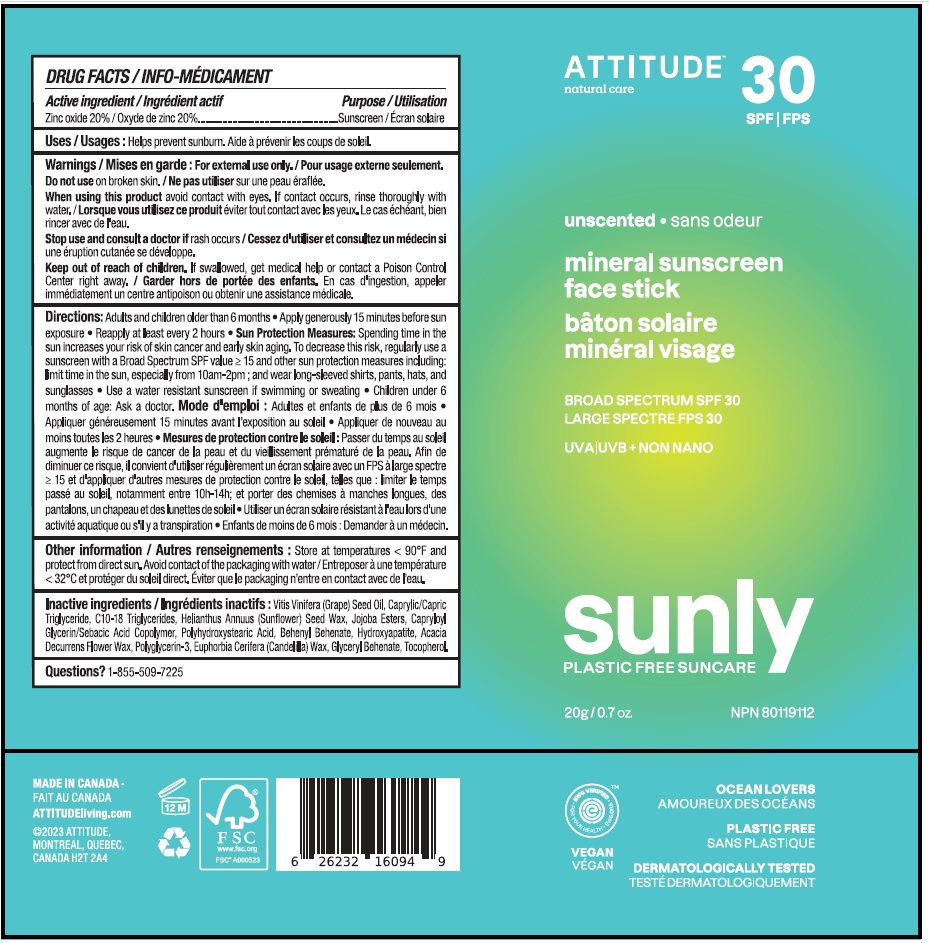 Product Images Attitude Sunly Mineral Sunscreen Face Stick Unscented ...