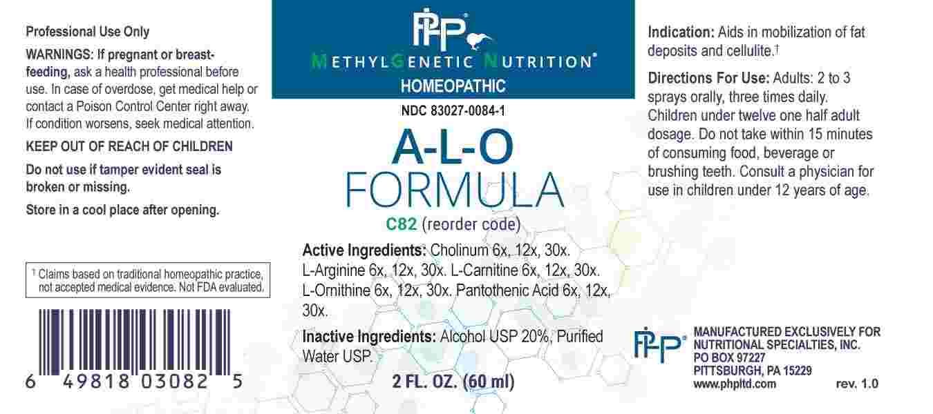 A L O Formula Spray Product Images - NDC 83027-0084