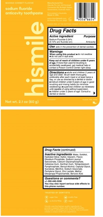 FDA Label for Hismile Gel Dental - Indications, Usage & Precautions